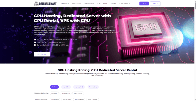 Database Mart: GPU云服务,独立服务器夏季促销,低至5折,美国原生IP,大带宽不限流 | 青松跨境B2C